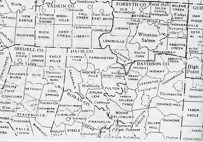 Communities in Forsyth, Davie and Davidson Counties